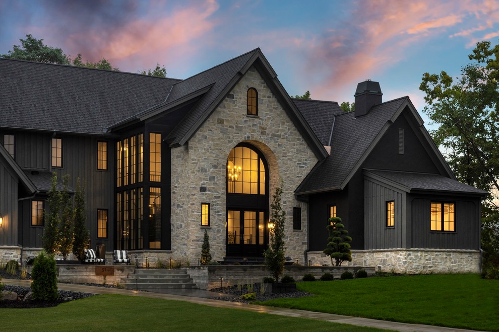 Modern Meets Rustic Front Entry | Dream Home Landscape Design ...