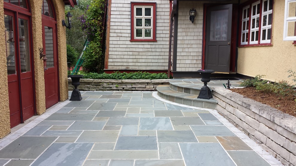 Mortared Bluestone Courtyard - Traditional - Landscape - Milwaukee - by ...