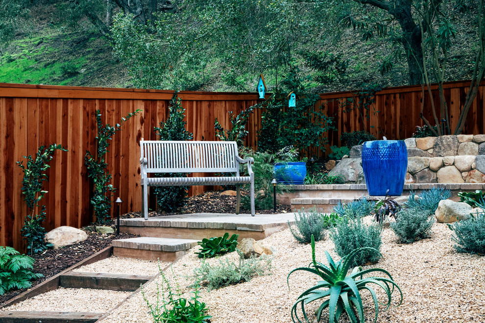 Mountain Drive Terraced Steps and Seating Area - Rustic - Landscape ...