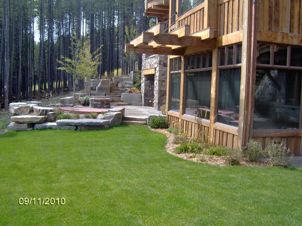 Native Rock Outcroppings and Retaining walls - Rustic - Landscape ...