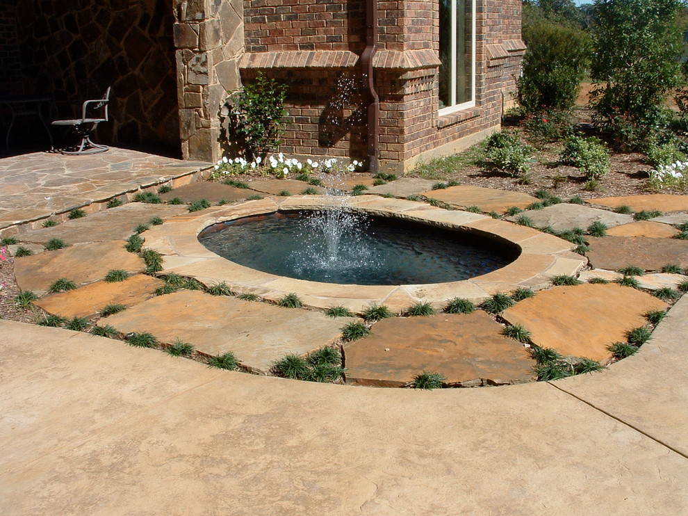 Natural Beach Entry Freeform Pool with slide, table and cascading ... Natural Beach Entry Freeform Pool with slide, table and cascading ...