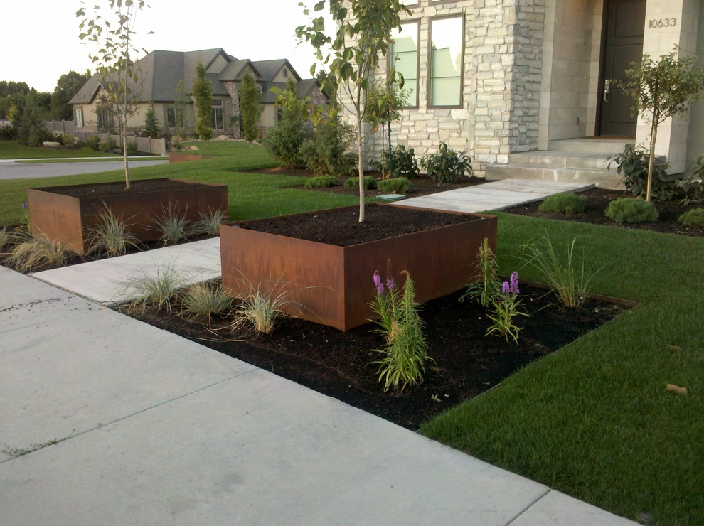 Natural Rust Finish Steel Planters - Modern - Landscape - Salt Lake ...