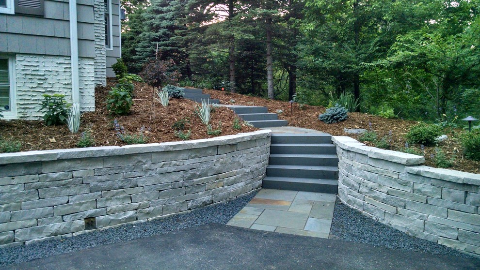 Natural Stone Front Entry Remodel - American Craftsman - Garten ...