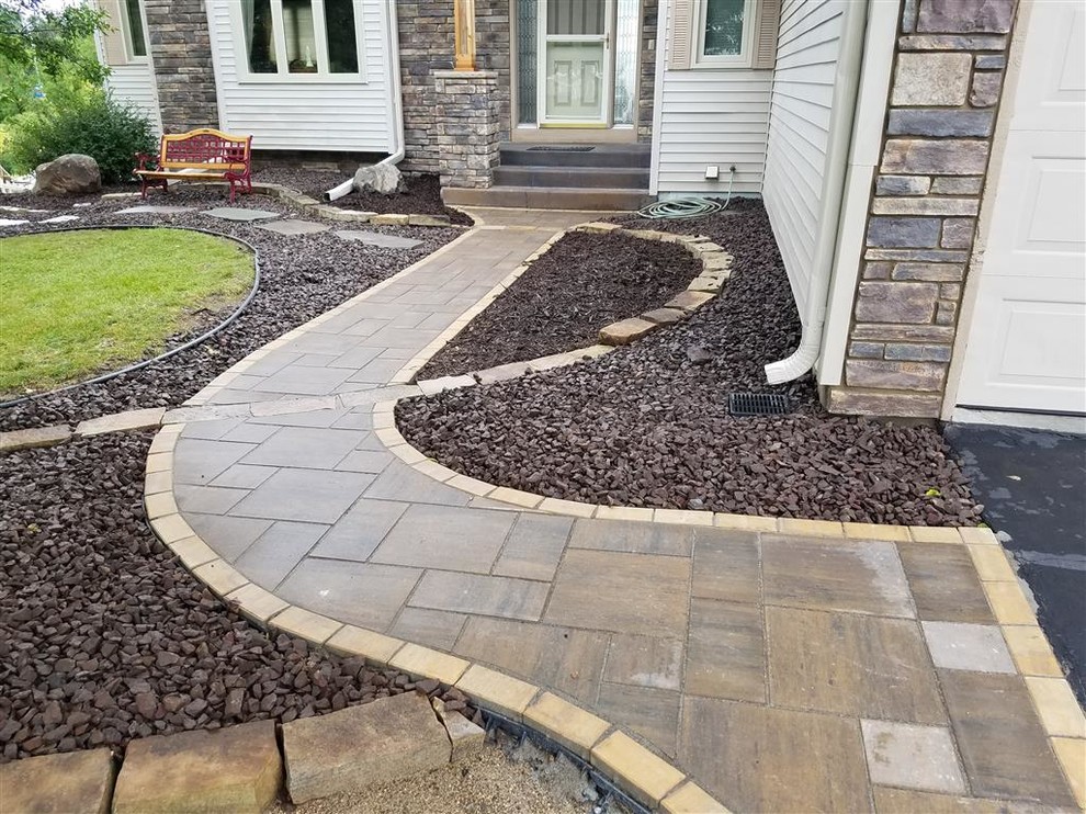 Natural Stone Inlay Paver Sidewalk - Landscape - Minneapolis - by NS ...