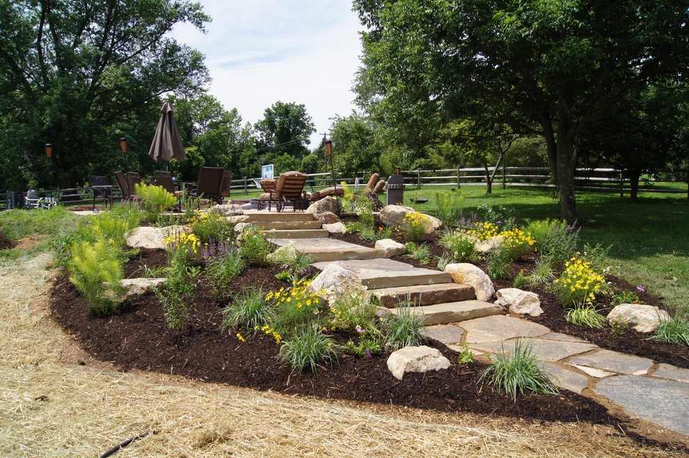Natural Stone Steps and Native Plantings - Traditional - Garden ...