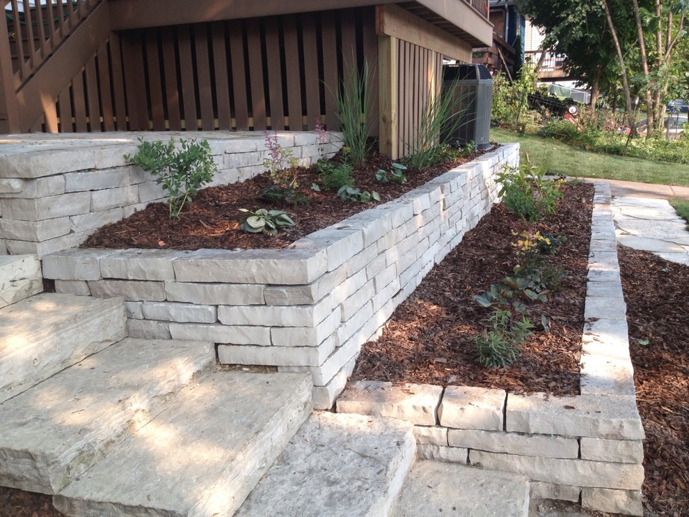 Natural Stone Walls, Walks, and Patio - Traditional - Landscape ...