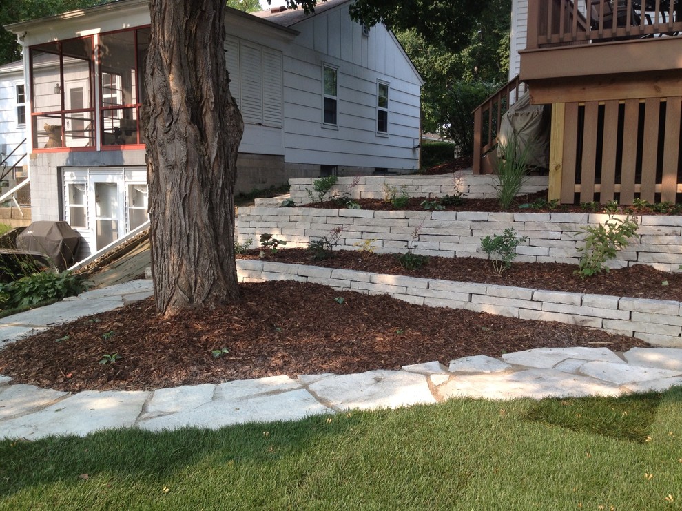 Natural Stone Walls, Walks, and Patio - Traditional - Landscape ...