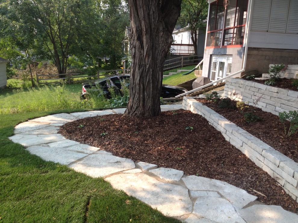 Natural Stone Walls, Walks, and Patio - Traditional - Landscape ...