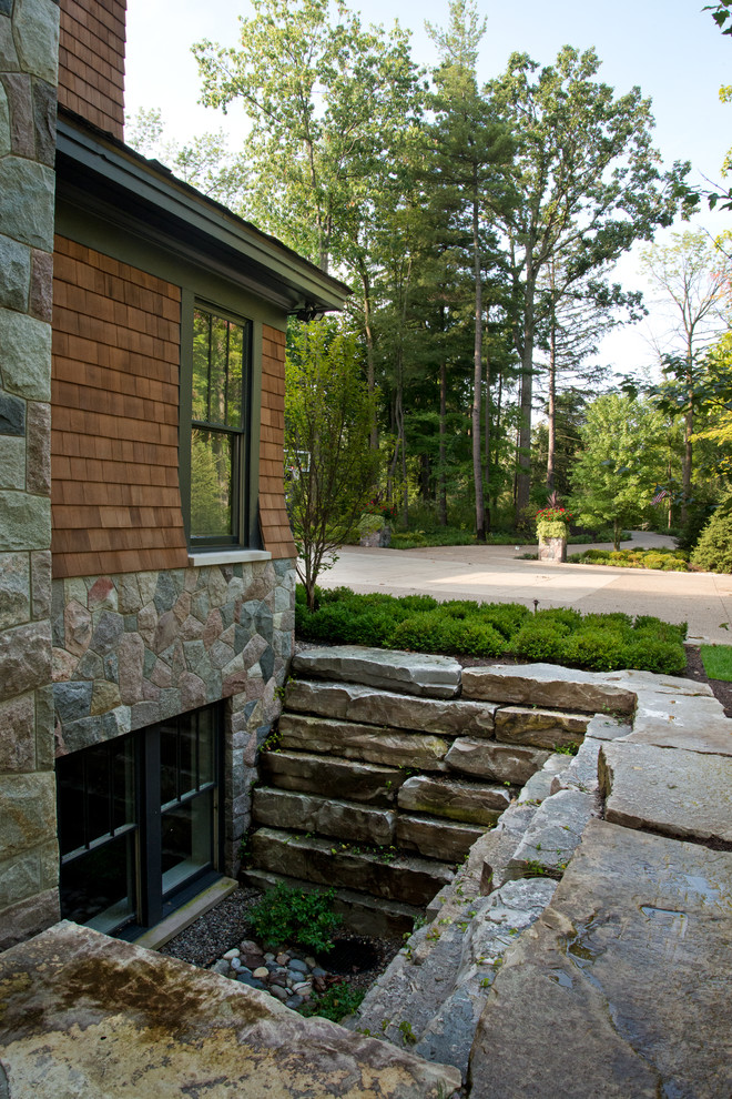 Natural Stone Window Well - Traditional - Landscape - Detroit - by ...