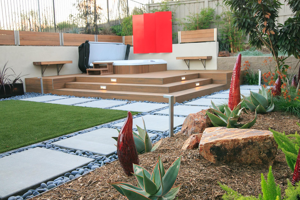 Natural Wood - Sophisticated Outdoor Great Room - Modern - Landscape ...