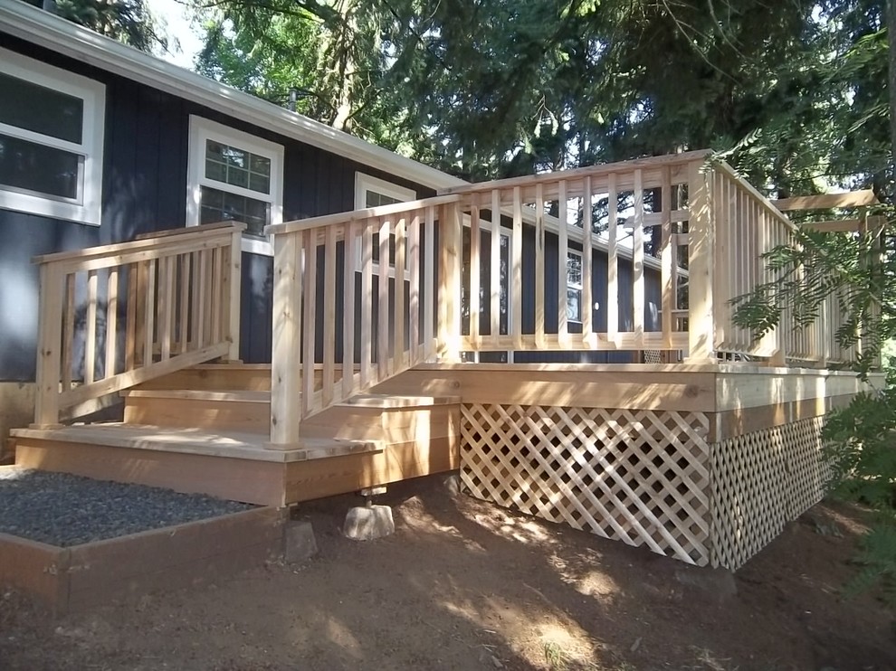 New Deck, Stairs, Railing and Lattice - Contemporary - Landscape ...
