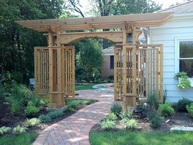 Northbrook Entry Arbor, Garden, Brick paver walkway and patio ...