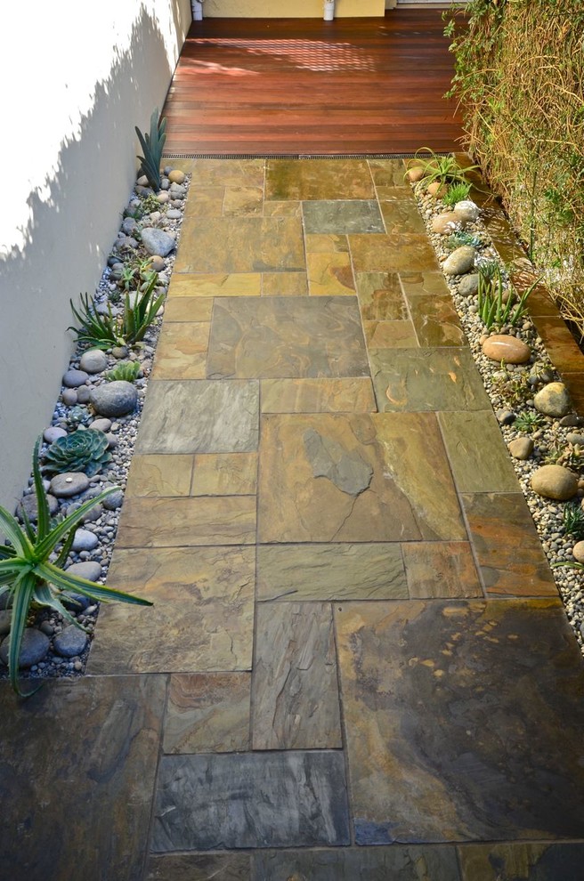Outdoor ipe and slate walkway - Traditional - Landscape - San Francisco ...