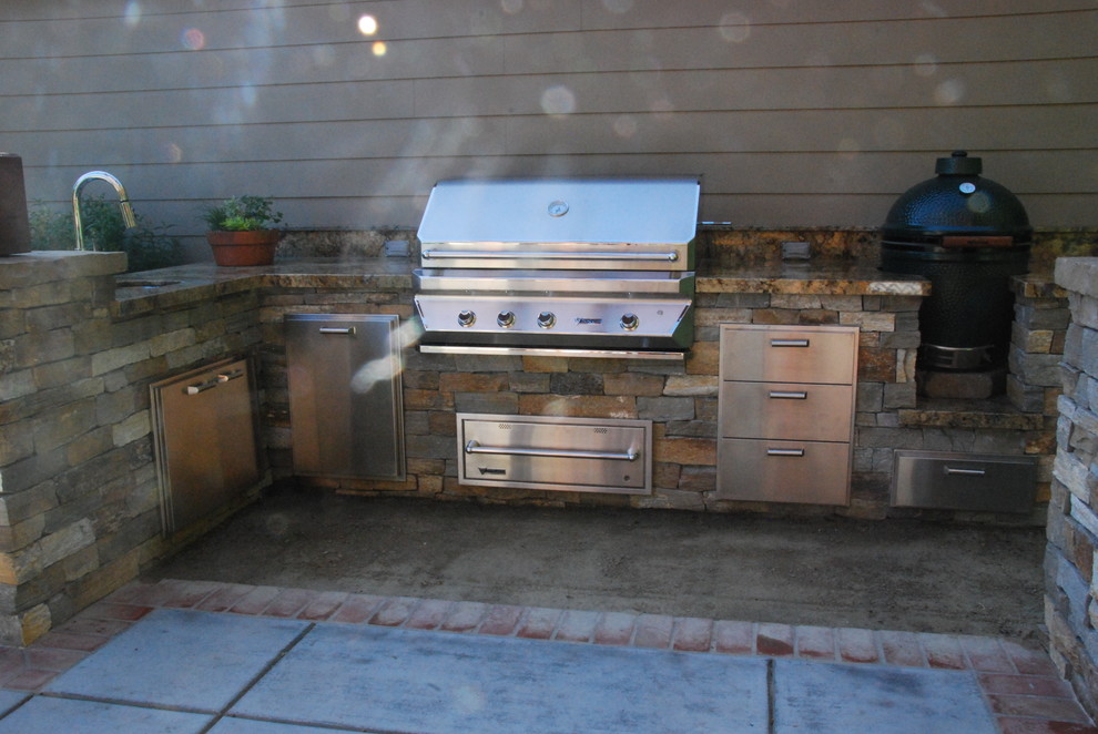 Outdoor kitchen including sink, storage and trash drawers, Twin Eagles ...