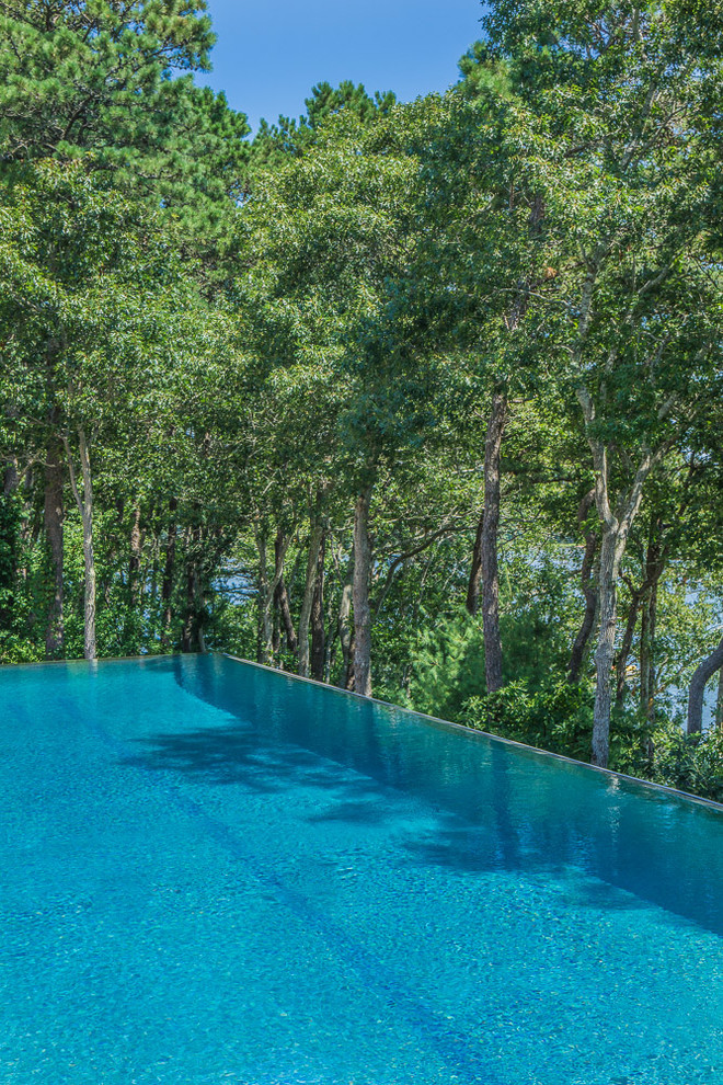 Outdoor Pool at Cape Cod Ocean Front Home Cotuit, MA - Modern - Pool ...