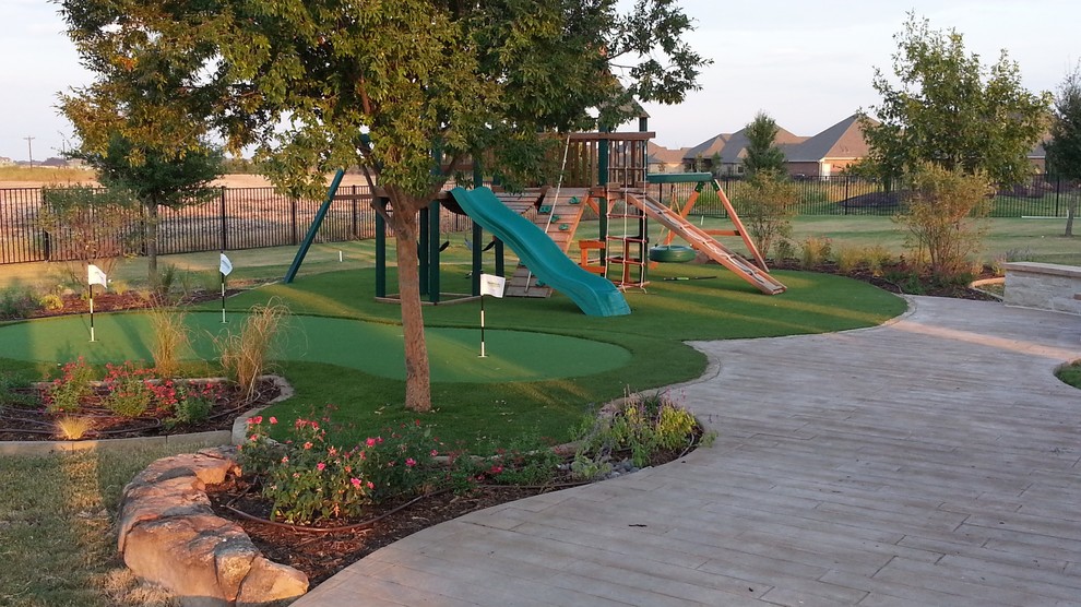 Parker, TX Backyard Artificial Turf - Landscape - Dallas - by Synthetic ...