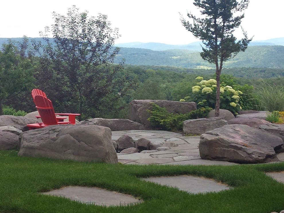 Patio Perch with Firepit and a View - Traditional - Landscape - New ...