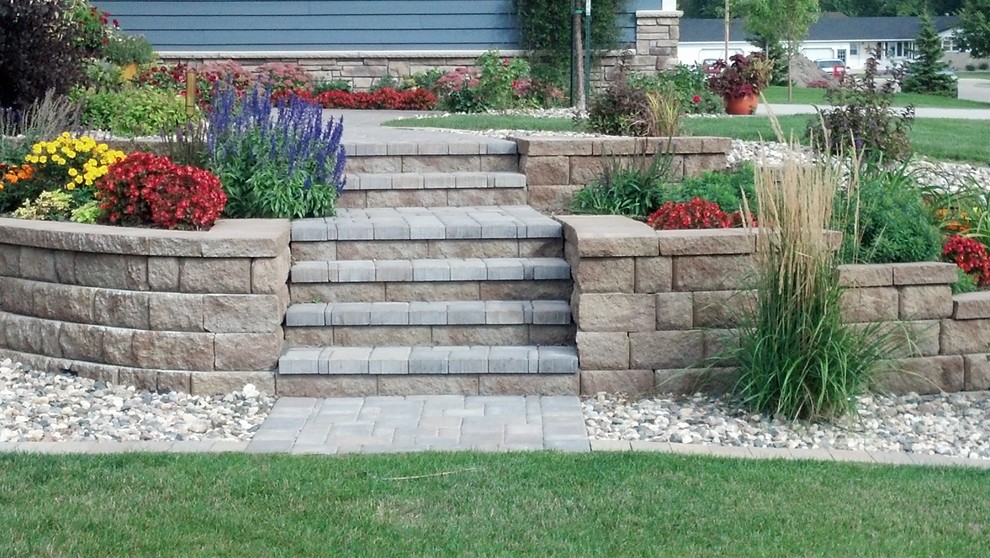 paver walkway and steps - Traditional - Landscape - Minneapolis - by ...