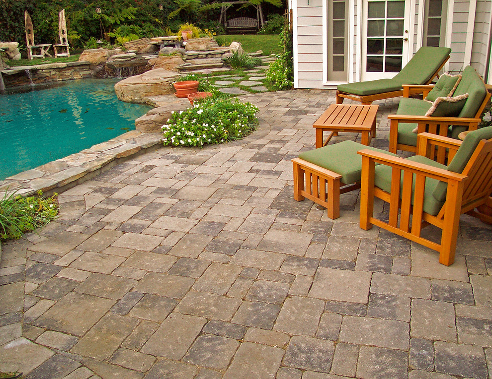 Pavingstone Pool Deck - Rustic - Landscape - Los Angeles - by Pacific ...