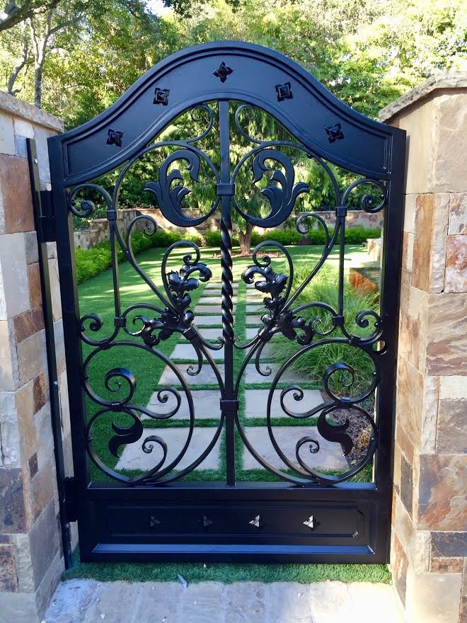 Pedestrian Hand Forged Gates - Mediterranean - Landscape - Santa ...