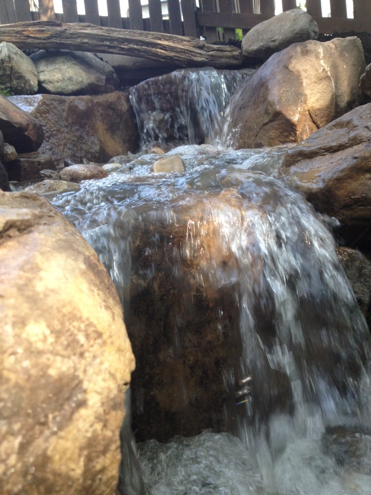 Pondless Waterfall, Natural Stone Steps, and Boulder Retaining Wall ...