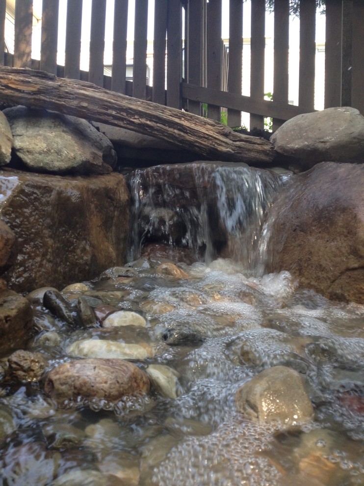 Pondless Waterfall, Natural Stone Steps, and Boulder Retaining Wall ...