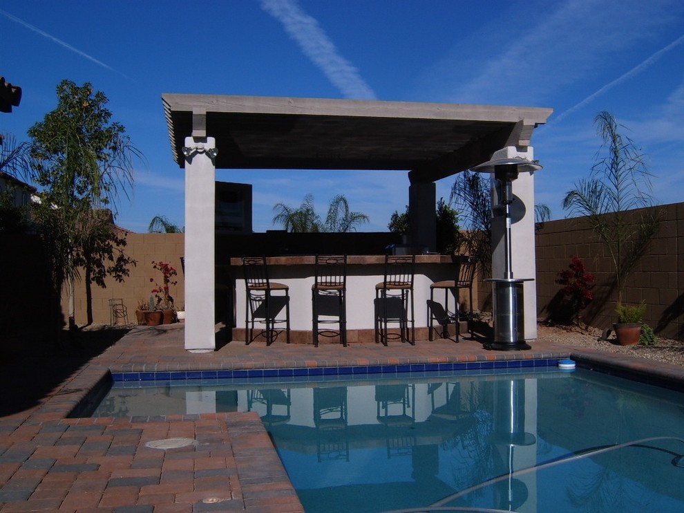 Pool, Bar & Arbor Structure - Traditional - Landscape - Phoenix - by ...