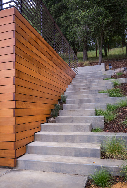Landscape Design Wood Stairs After Toward House, New Deck Stairs
