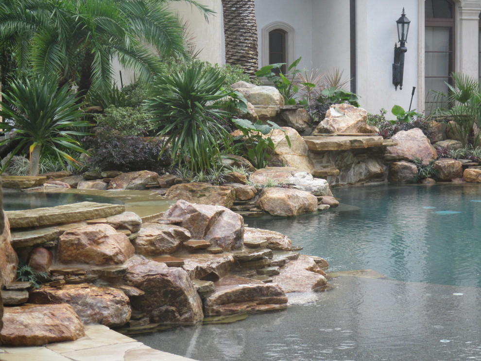 Pool Waterfall Miami - Landscape - Miami - by Matthew Giampietro Garden ...