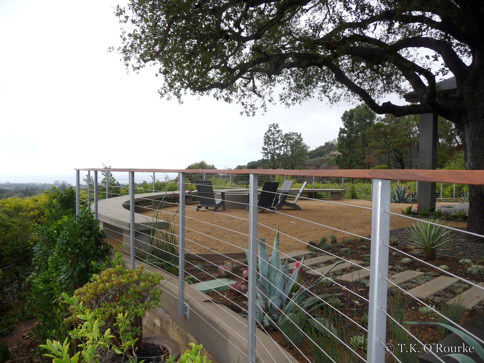 Powder coated steel cable railing posts - Contemporary - Landscape ...