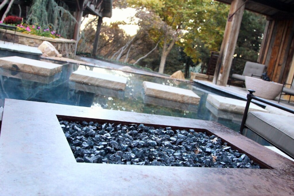 Fire Pit Near Pool - Traditional - Landscape - Salt Lake City - by Big ...