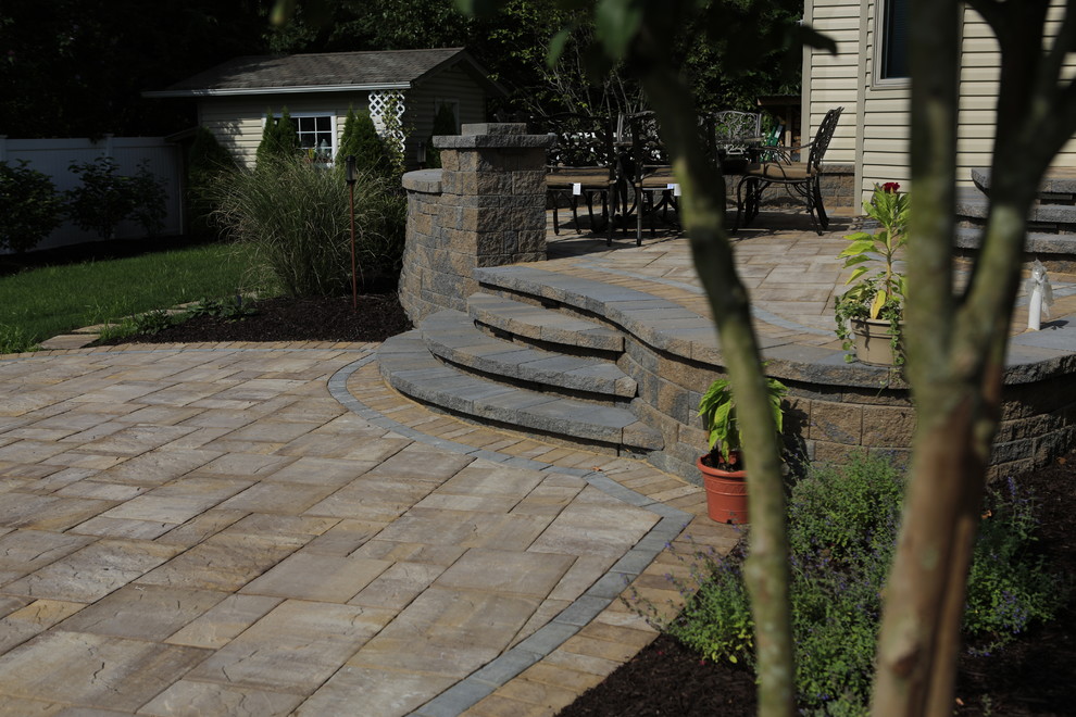 Raised paver Patio Project - Traditional - Landscape - New York - by ...