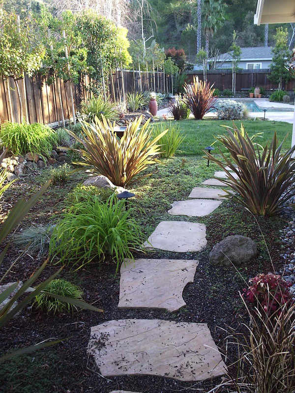 Random Flagstone Path with Ground Covers - Traditional - Landscape ...