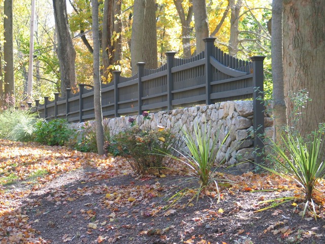 Redding picket fence, stonewall, and cross buck rail fence - Country ...