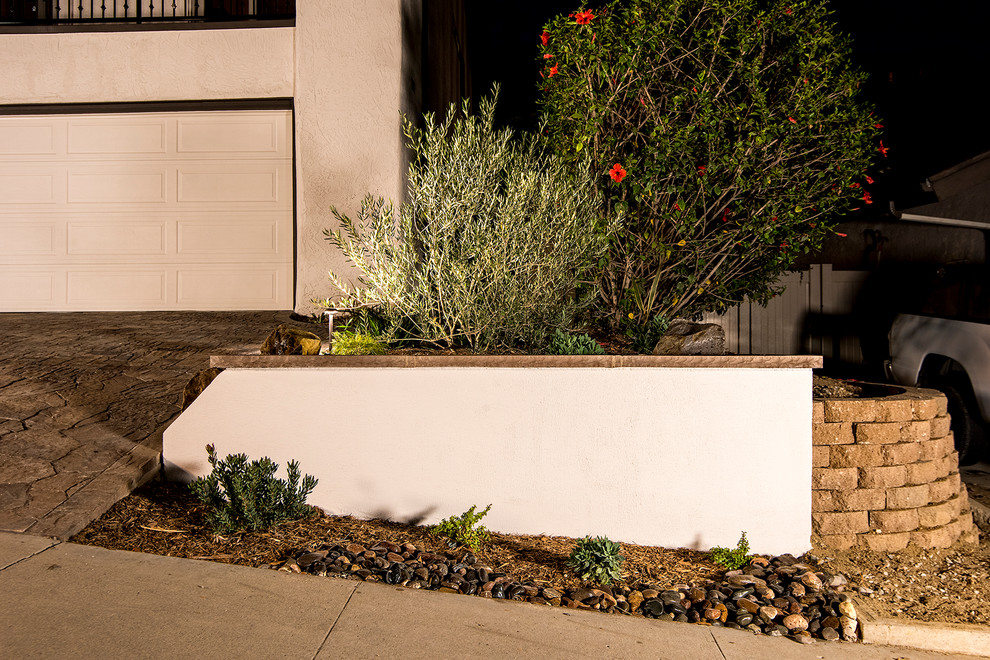 Retaining Wall and Olive Tree - Mediterranean - Landscape - San Diego ...