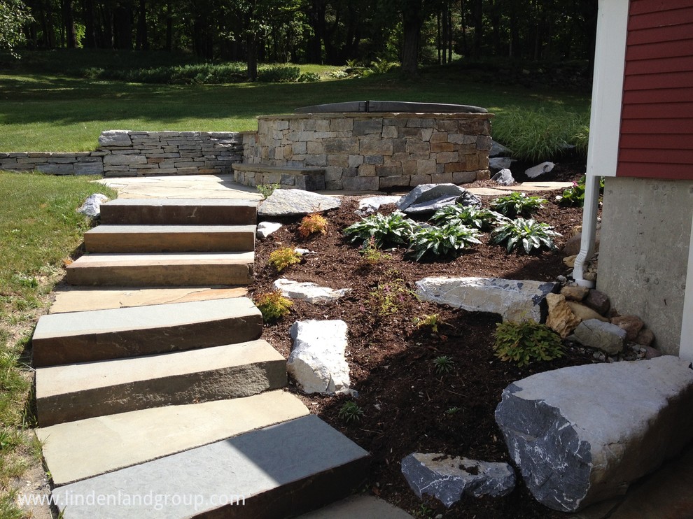 retaining wall and slab steps - Contemporary - Landscape - Burlington ...