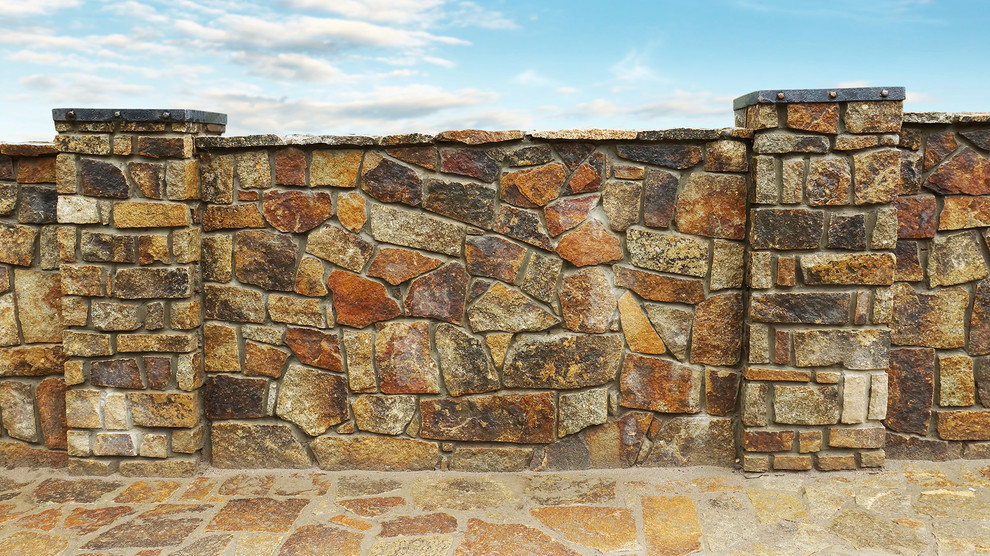 Retaining Walls, Block Walls & Stone Fence Ideas - Rustic - Landscape - by Brick Block & Stone ...