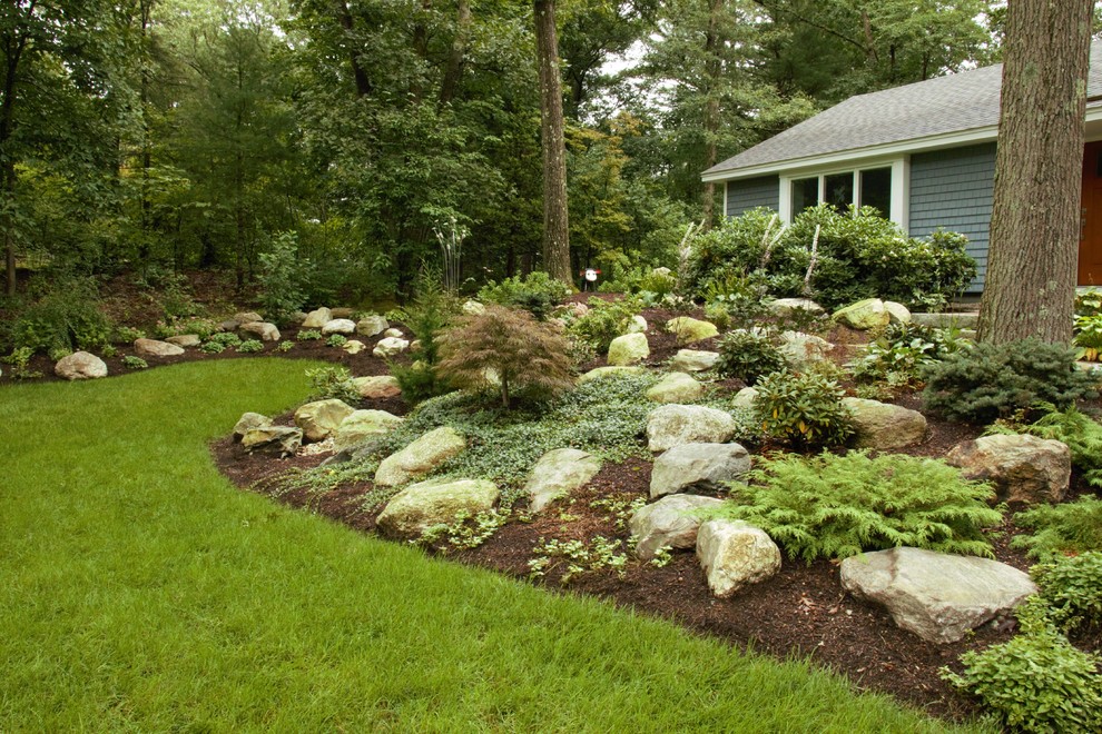 Rock Garden Landscape Design Natick, Massachusetts - Rustic - Landscape ...