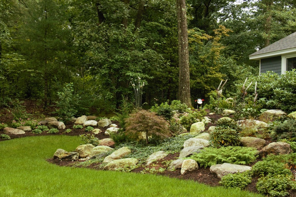 Rock Garden Landscape Design Natick, Massachusetts - Rustic - Landscape ...