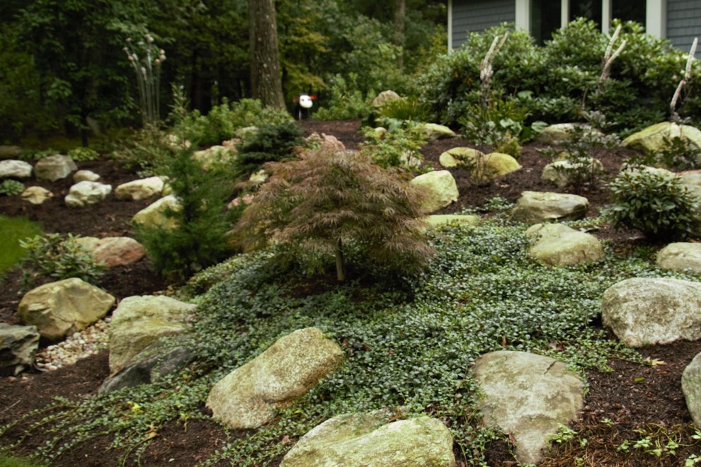 Rock Garden Landscape Design Natick, Massachusetts - Rustic - Landscape ...