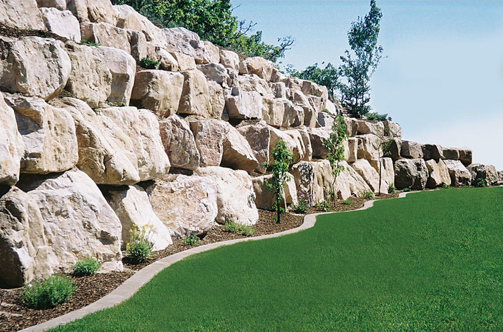 Rock Retaining Walls - Garden - Salt Lake City - by Rockscapes | Houzz IE