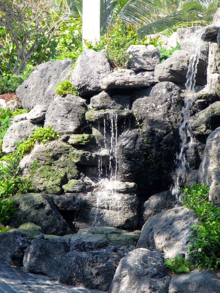 Rock waterfall Water Feature in South Florida - Asian - Landscape ...