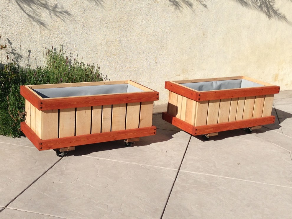 Rolling Planters M24 ( 2 x 4' x 25") - Modern - Landscape - Los Angeles ...