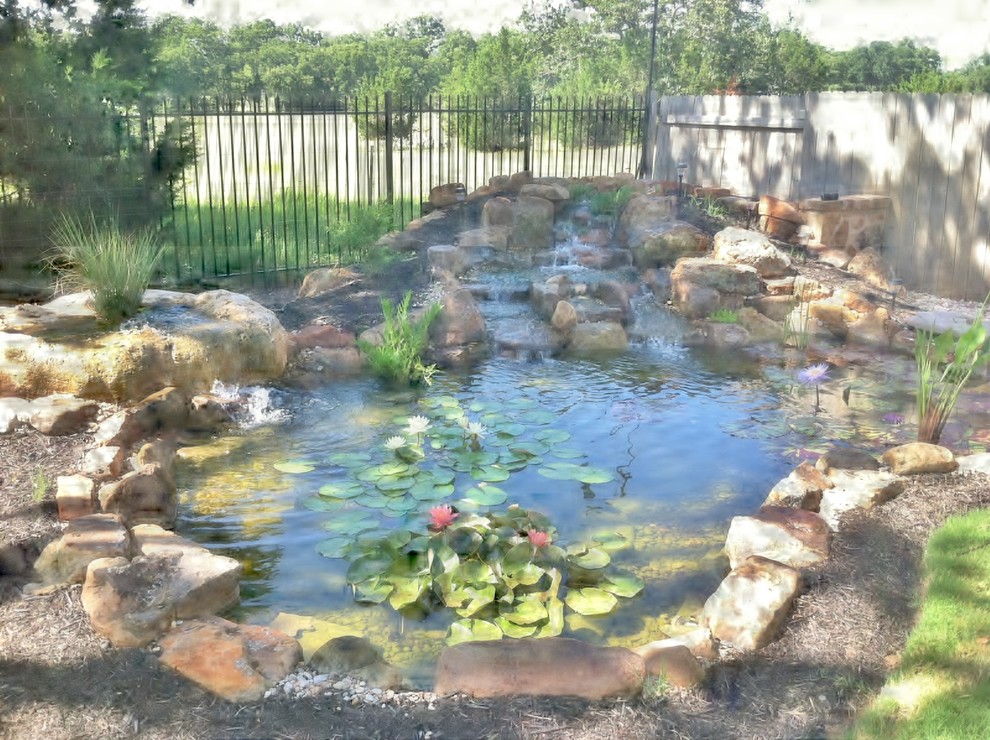Rose and Robert's Texas Pond with Waterfall and Bubbling Boulder ...