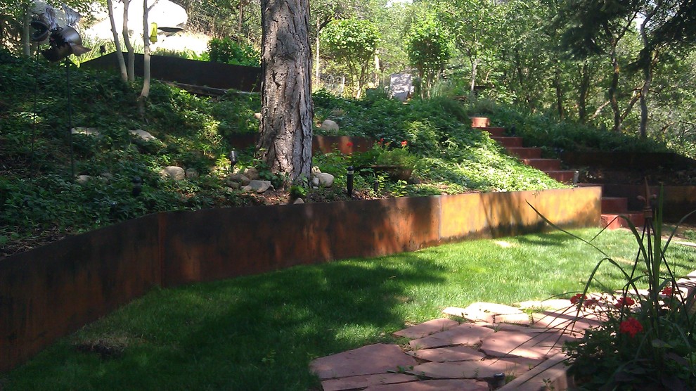 Rustic Steel Retaining Wall - Modern - Landscape - Salt Lake City - by ...