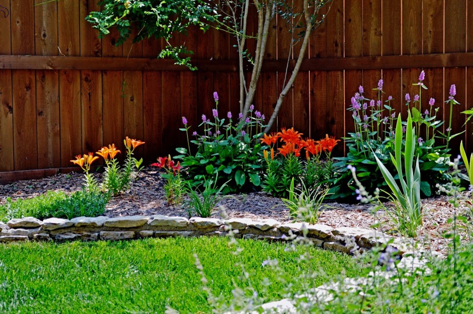 Salina Backyard Shade Structure & Landscape Beds - Traditional ...