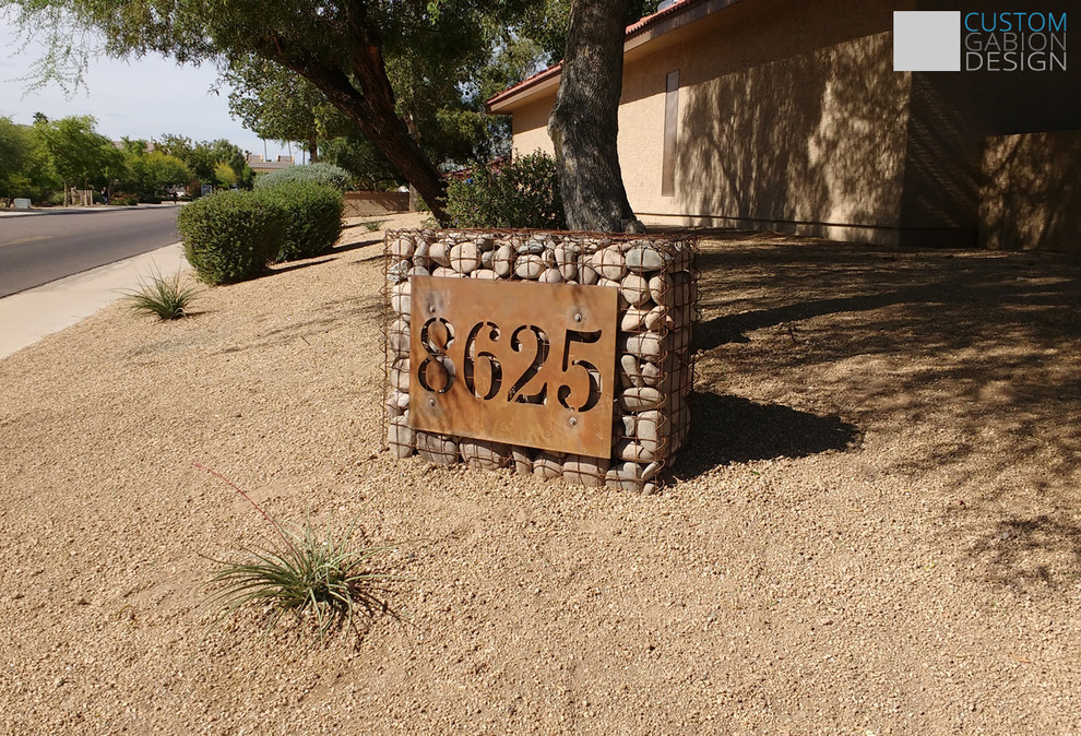 Scottsdale Trails Gabion Sign - Rustic - Landscape - Phoenix - by ...
