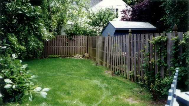 Screening with color BEFORE and AFTER - Traditional - Garden ...