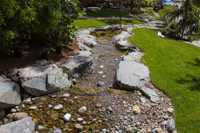 Side-yard Stream and Pond - Garden - Other - by Wildwood Outdoor Living ...