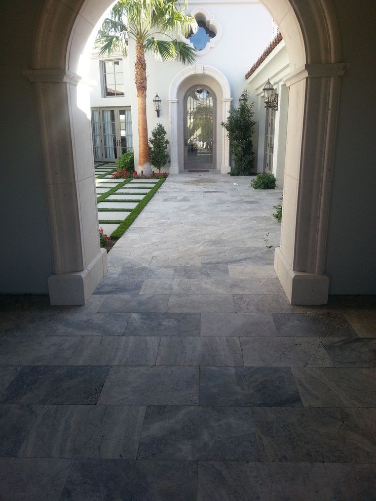 Silver 16x24 Travertine Landscape Pavers Walkway and Courtyard ...